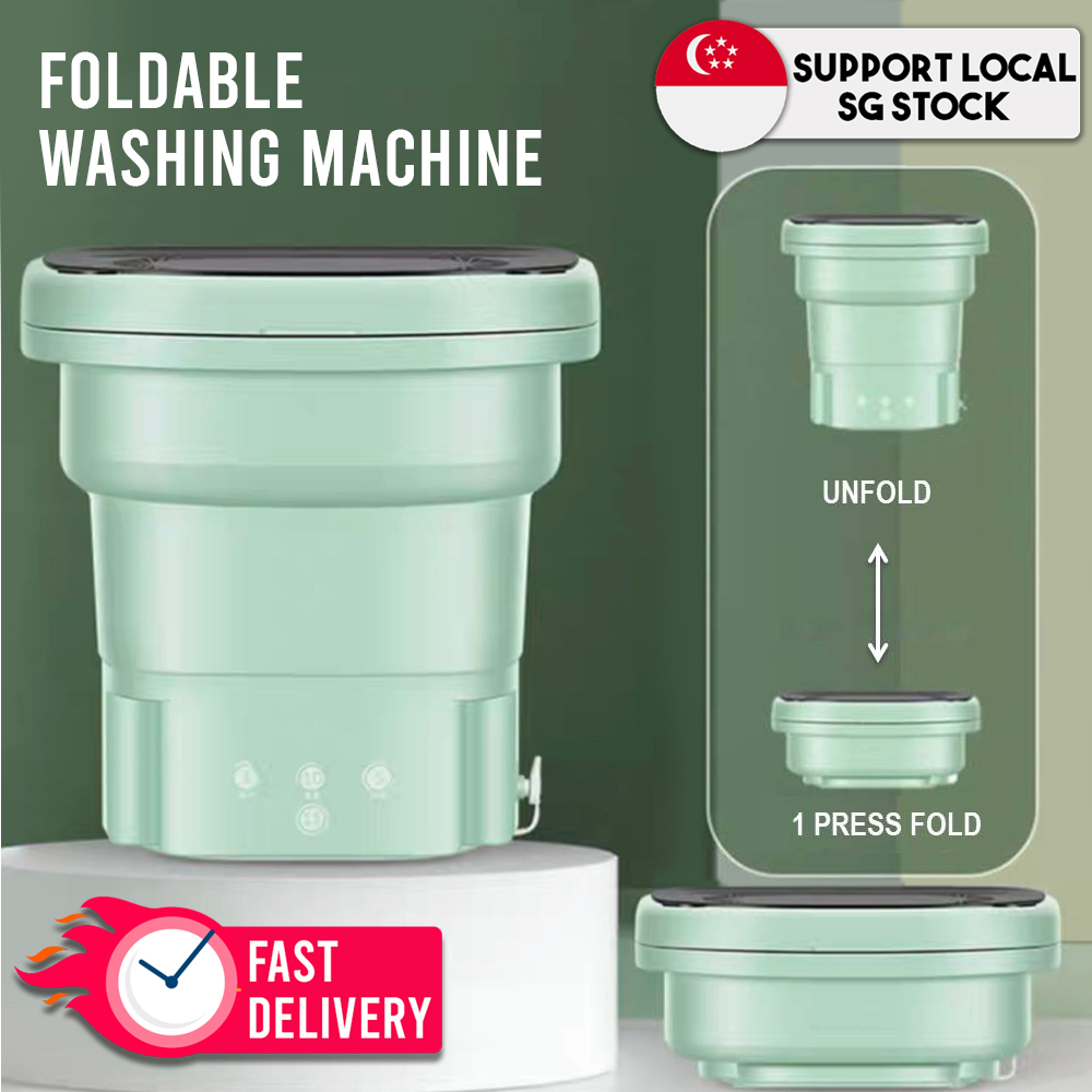 🔥SG Seller🔥 Small Foldable Portable Travel Size Washing Machine Include ...
