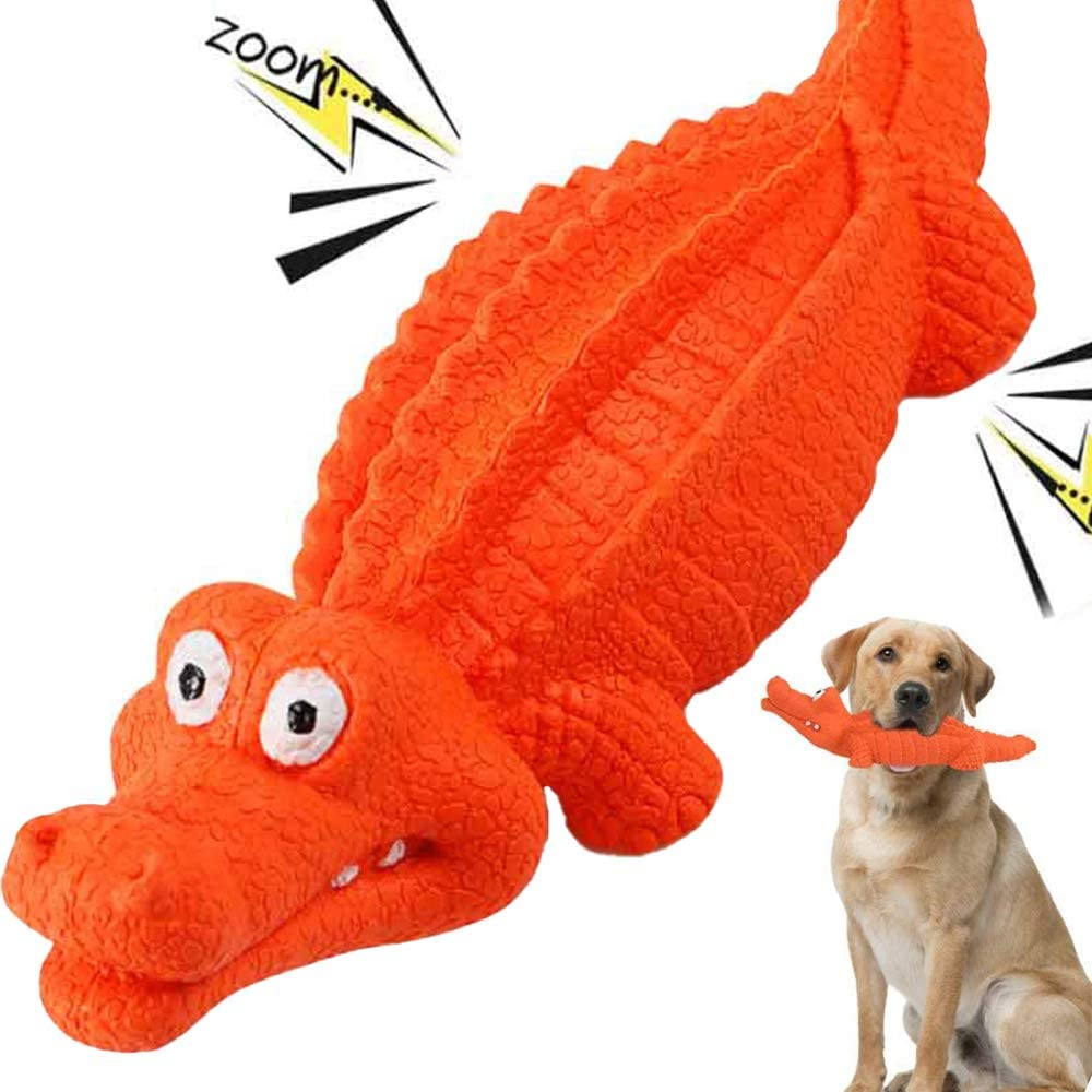 (NO BOX) Squeaky Toys Crocodile Interactive Toys Rubber (Red) | Shopee ...
