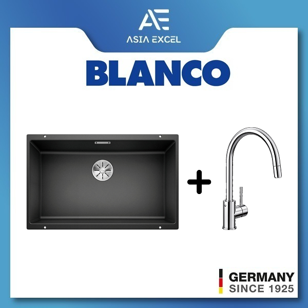 BLANCO SUBLINE 700-U BLACK SINGLE BOWL GRANITE KITCHEN SINK + BLANCO ...