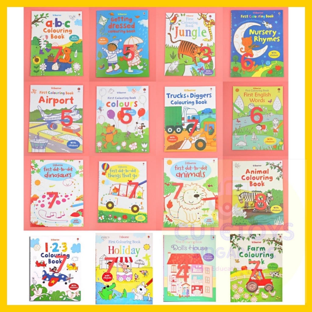 [SG] USBORNE Sticker & Colouring Book Educational Activity Books ...