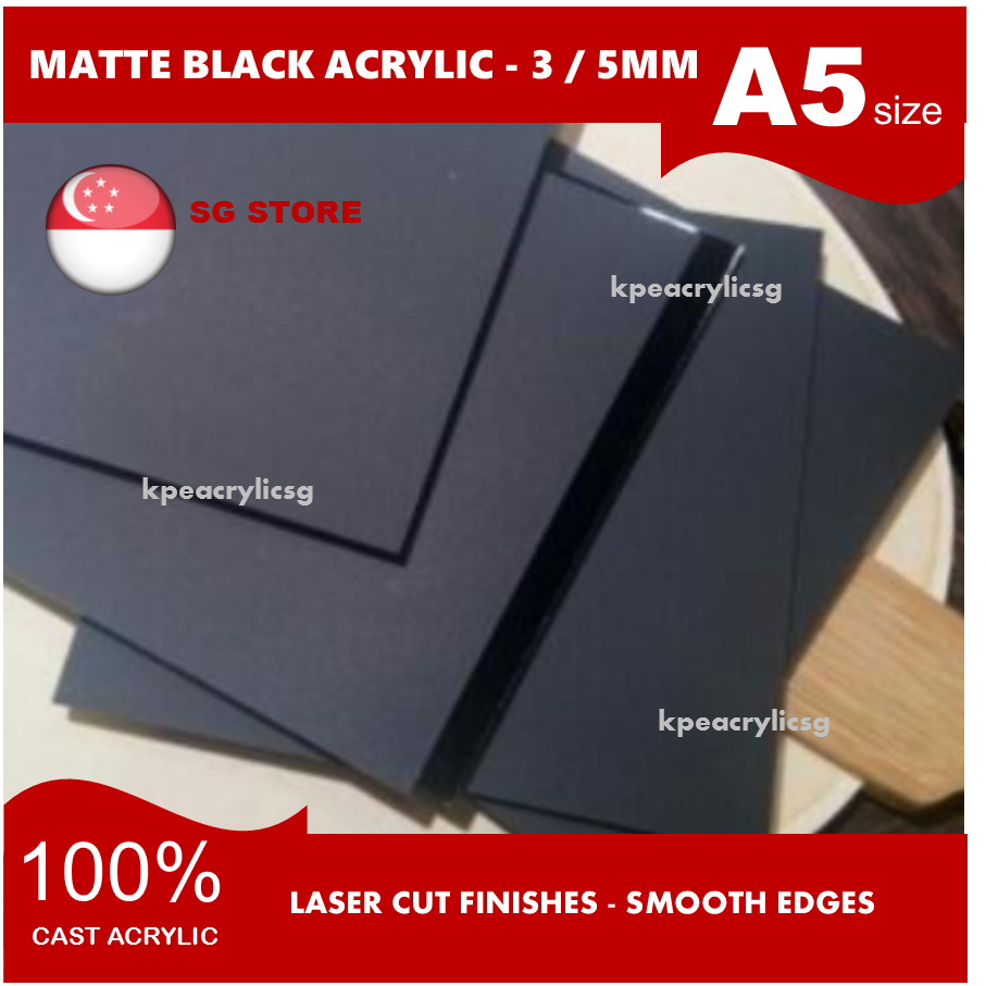 [Ready Stock] A5 Size - Matte Black Acrylic Sheet - Plexiglass - 3 ...