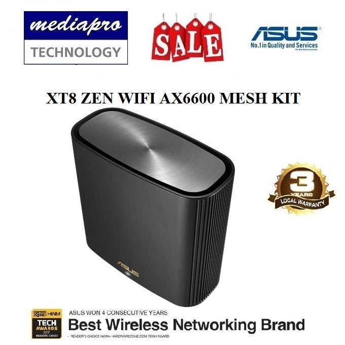 ASUS XT8 ZEN AX WIFI AX6600 Tri Band AiMesh Wi-Fi system Pack of 1 - 3 ...