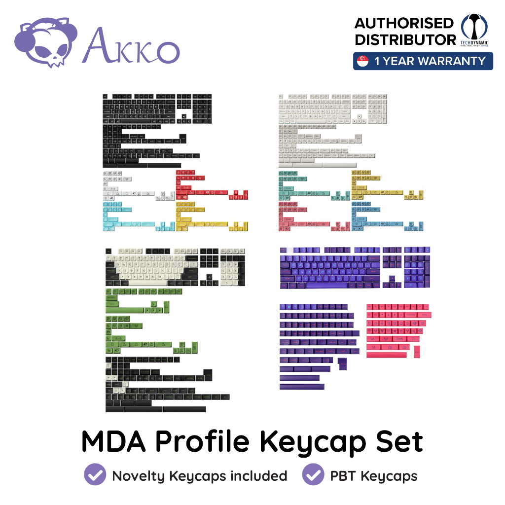 AKKO MDA Profile Keycap Set in 6 Color Options | Shopee Singapore