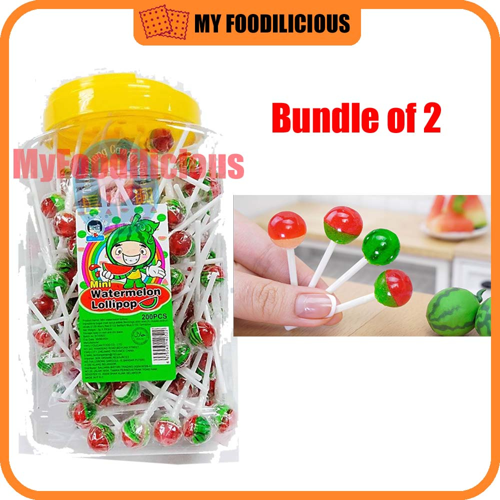 Mini Lollipop Ball Candy Watermelon Flavour 3g x200 pcs Halal | Shopee Singapore