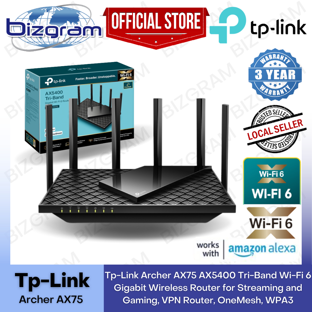 Tp-Link Archer AX75 AX5400 Tri-Band Wi-Fi 6 Gigabit Wireless Router for ...