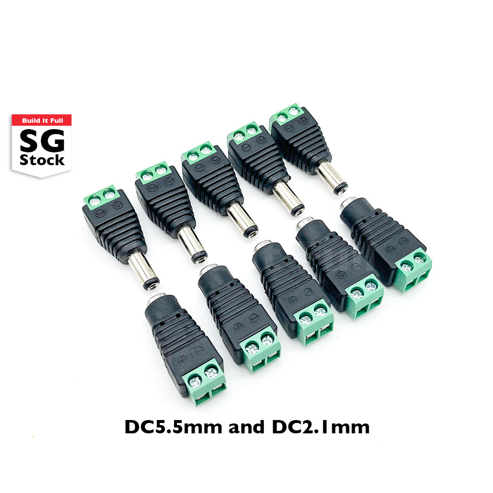 [SG Stock] 12V DC Power Connector for Led Strip DC 5.5 - 2.1mm Jack ...