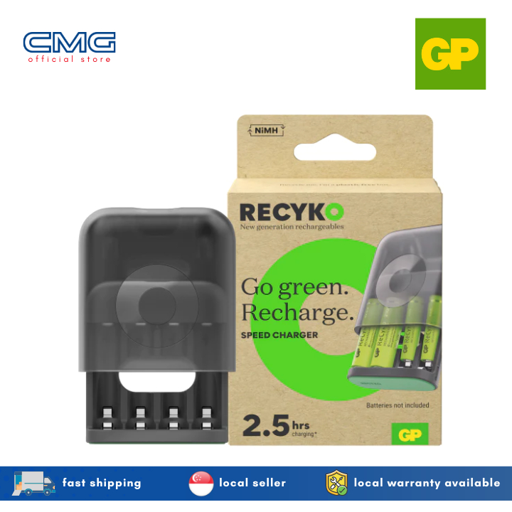 GP Recyko 4 Slot NiMH Speed battery Charger for AA / AAA Batteries (USB) W431 | Shopee Singapore