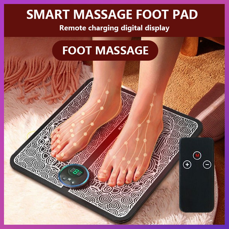EMS Foot Massager Mat 8 Modes Electric Feet Massage USB Rechargeable ...