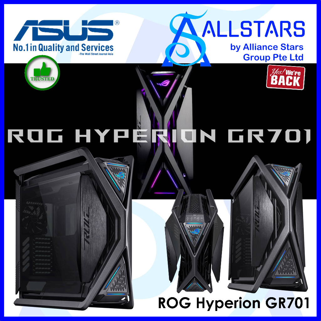 ASUS ROG Hyperion GR701 Black EATX Chassis with Tempered Glass (GR701 ...