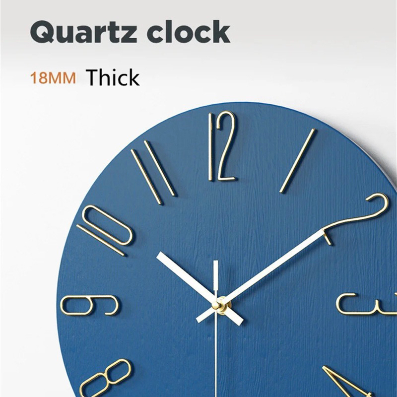 Wall Clock Modern 3D Quartz Silent Hanging Large Clock 30cm 12 Inch ...