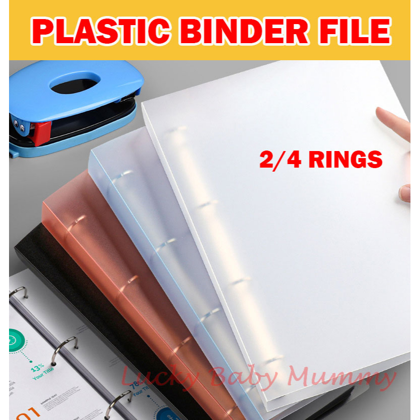 [2/4 Ring] A4 Clear Transparent Ring File Display Notebook Pocket ...