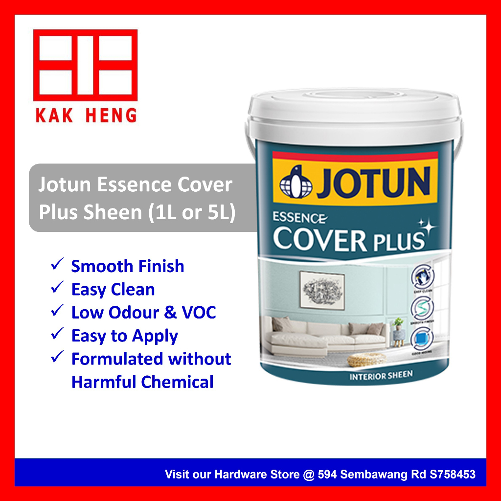 Jotun Essence Cover Plus Sheen Paint (1L) Smooth Finish Easy to Apply ...