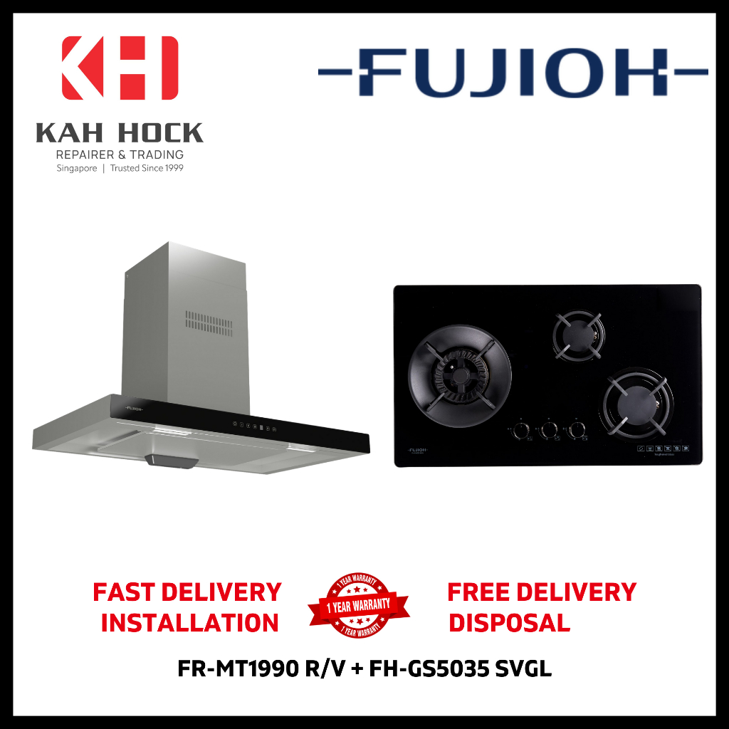 FUJIOH FR-MT1990 R/V 900MM CHIMNEY HOOD WITH GLASS PANEL (GLASS BLACK ...