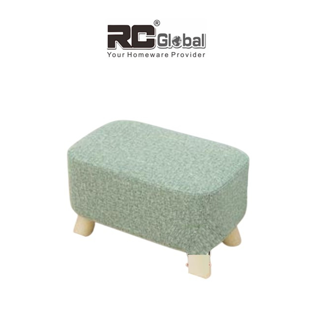 RC-Global Ottoman Home Stool Chair with Solid Pine Wood Legs and Frame ...