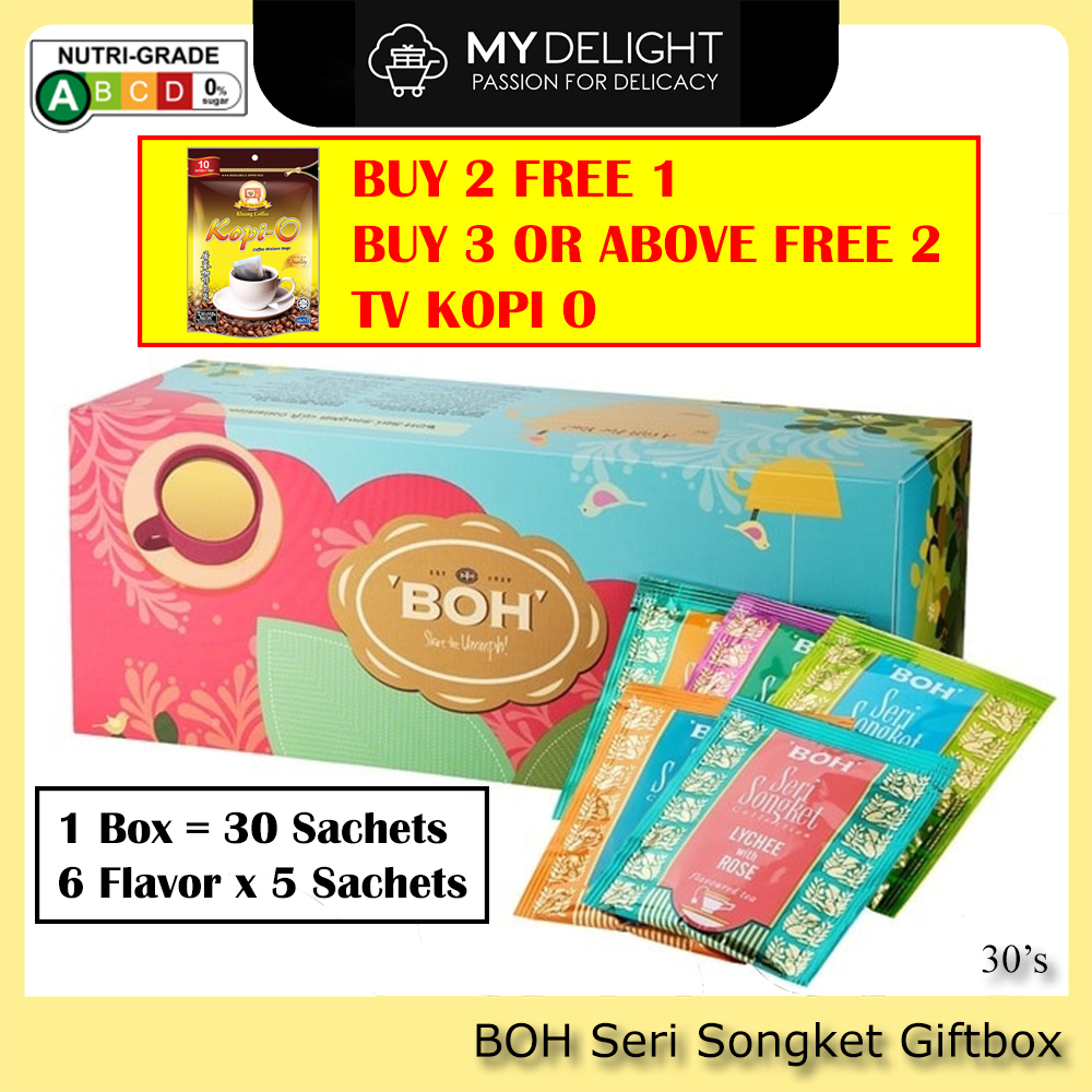 (30 Sechets) BOH Tea Seri Songket Pack Lychee With Rose Earl Grey With ...