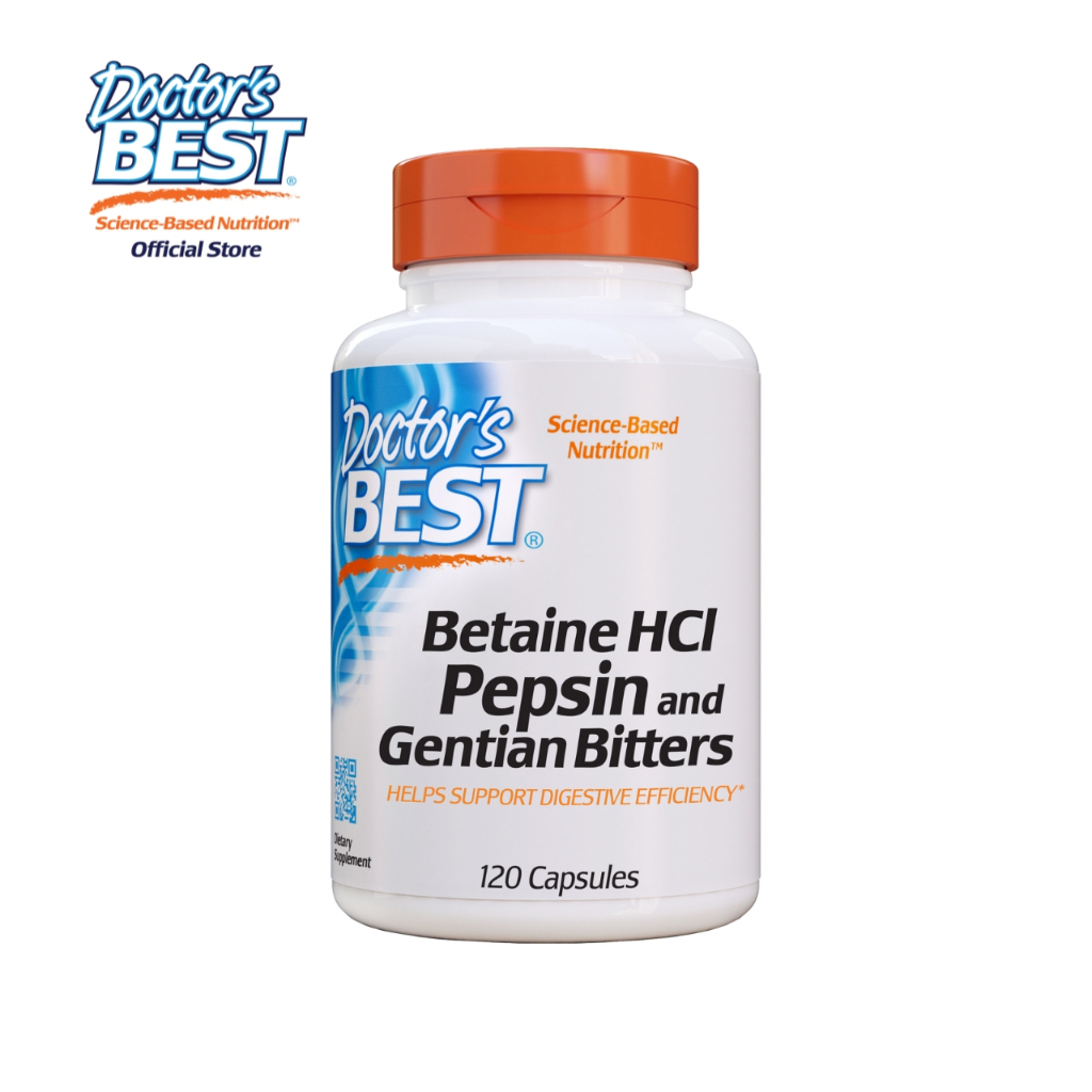 Doctor's Best Betaine HCl Pepsin & Gentian Bitters, 120 caps. | Shopee ...