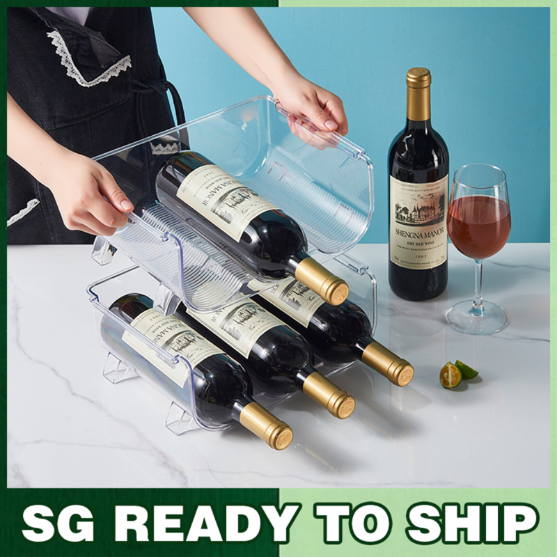 Stackable Wine Rack Transparent Cup Holder Fridge Bottle Holder Kitchen ...