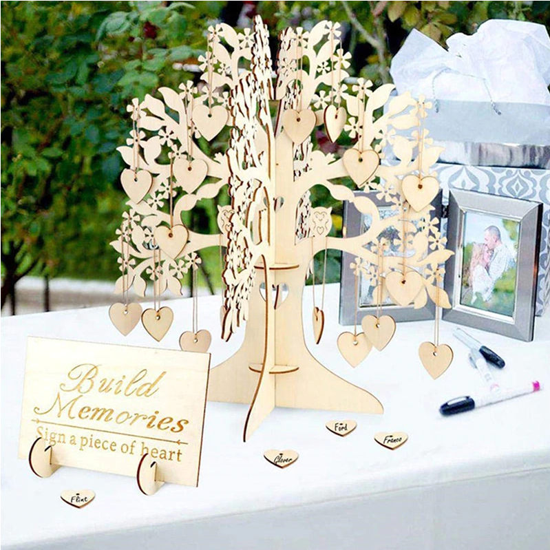 Wedding Party signing card signature wishing tree Guest Book Tree ...