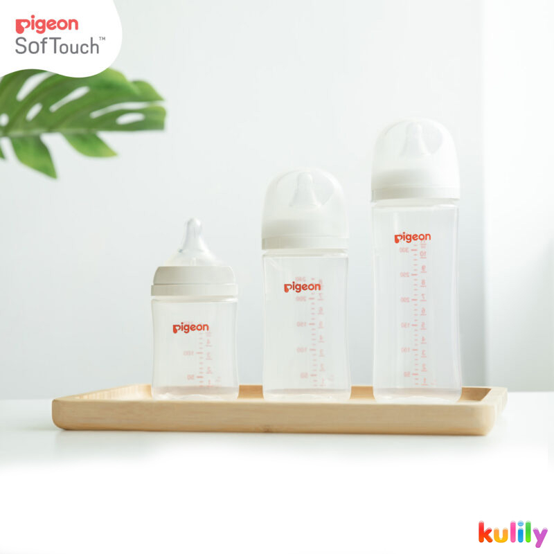 Pigeon SofTouch Wide Neck PP Nursing Bottle (160ml/ 240ml/ 330ml) | Shopee Singapore
