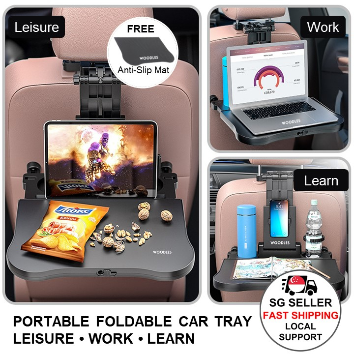 [SG Stock] WOODLES Portable Foldable Car Tray Table Laptop Book Food ...
