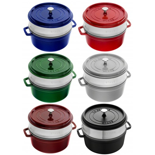 [Germany imported] Staub Cast Iron Round Cocotte Pot with Steaming ...