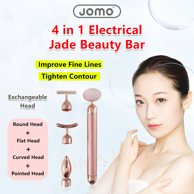 SG Ready Stocks 4-in-1 Electrical Jade Beauty Bar Face Massager Rose ...