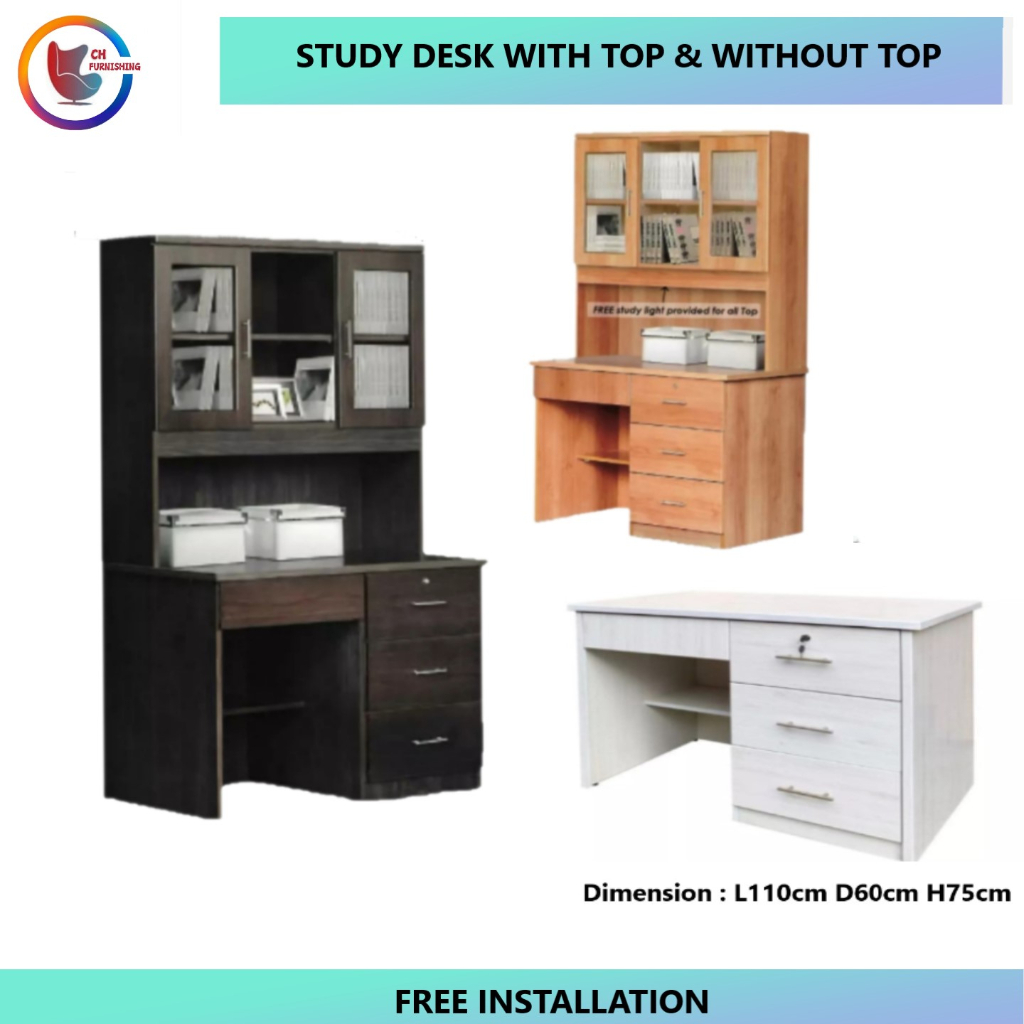 Study Writing Table Desk for Home/Office with TOP cabinet | Shopee ...