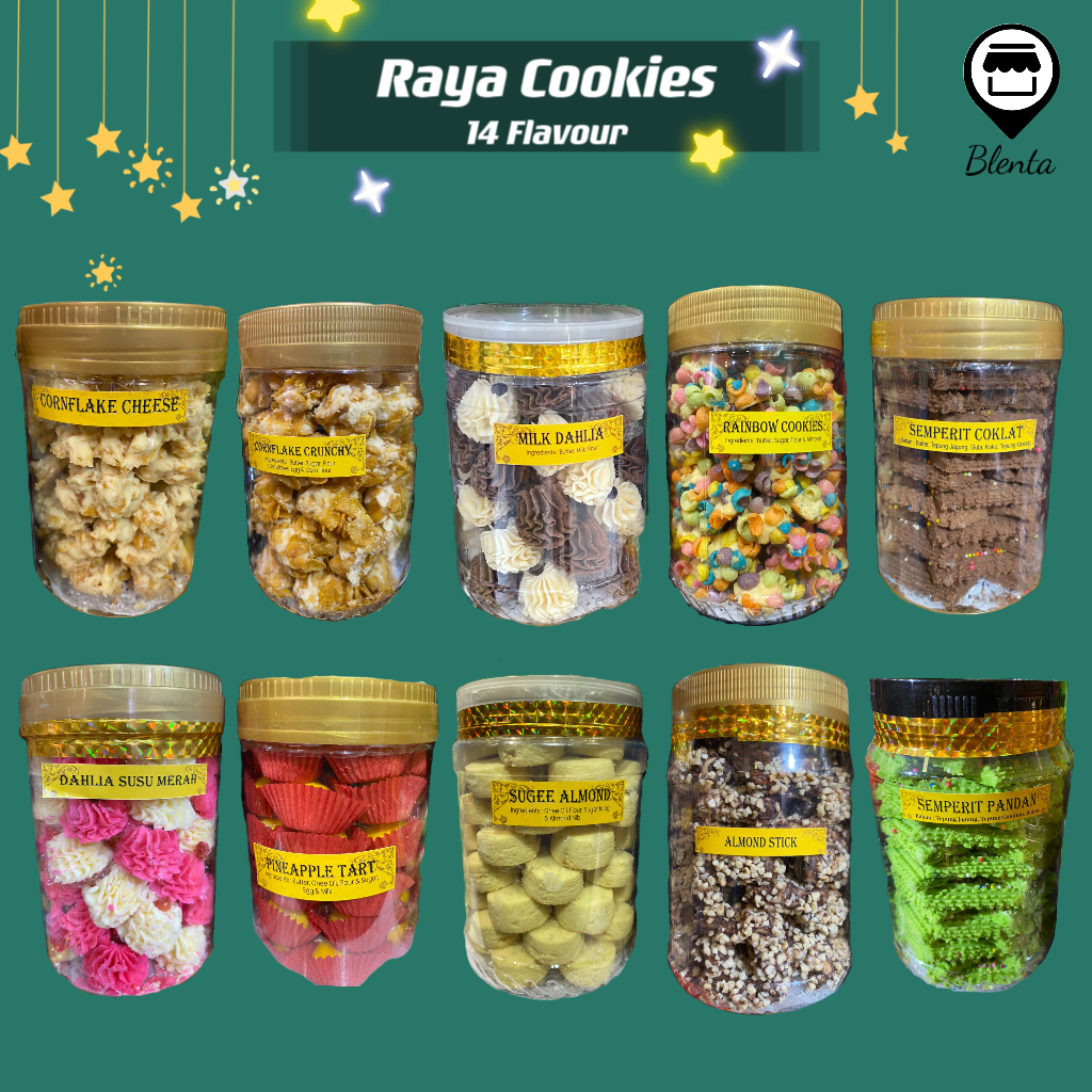 Biskut Raya 100% Halal Cornflakes Cheese/Milk Dahlia/Butter Cookies ...