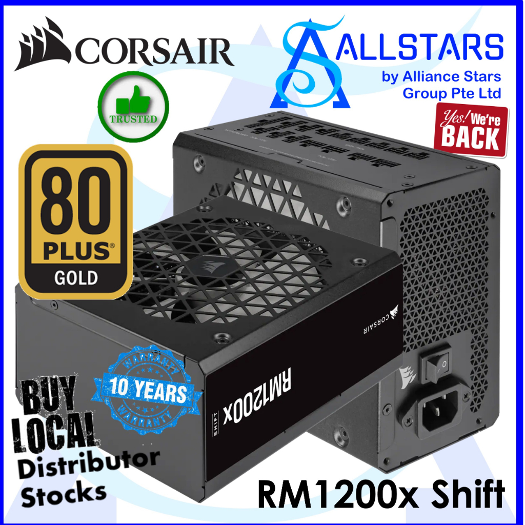 CORSAIR RM1200x RMx Shift series 80+Gold ATX Power Supply / ATX3.0 ...