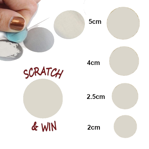 DIY Scratch off Silver Round stickers 10 pieces stickers and cards ...