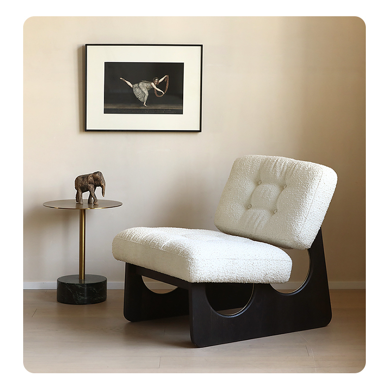 Nordic minimalist wabi-sabi middle Root Branch MBOK fabric oak lounge ...