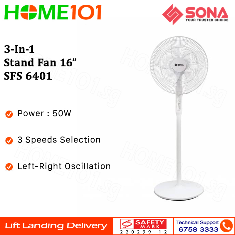 Sona 3-In-1 Stand Fan 16" SFS 6401 | Shopee Singapore