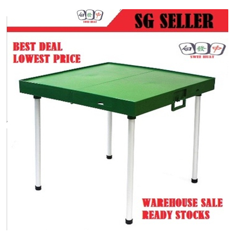 Apollo Portable Folding Mahjong Table Table (Colour: Green / Yellow ...