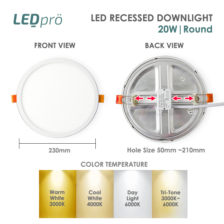 [Buy 2 Free 1] LED PRO LED LIGHT Recessed Light Downlight Light Square ...