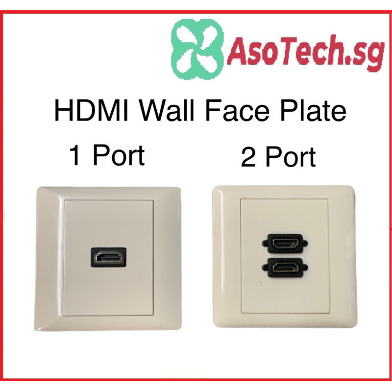 1 Port / 2 Port HDMI Wall Faceplate Panel Outlet Female Socket Right ...