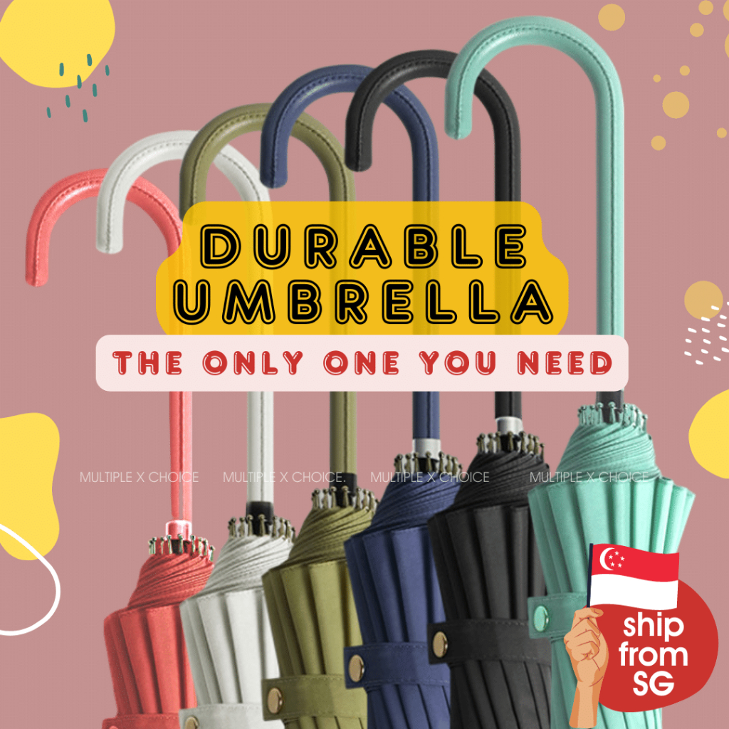 16 Ribs Windproof Umbrella | Strong Durable Large Rain Resistant ...