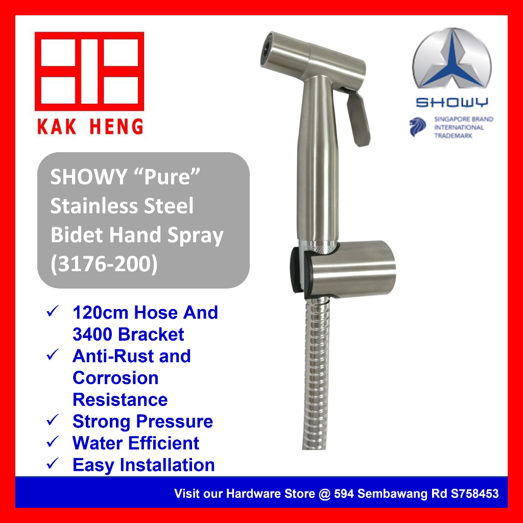 SHOWY Pure Stainless Steel Toilet Bathroom Bidet Hand Spray with 120cm ...