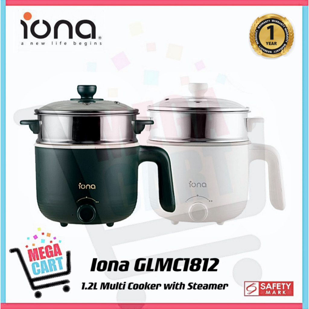 Iona 1.2L Multi Purpose Cooker with Steam Tray GLMC1812 | GLMC 1812 (1 ...
