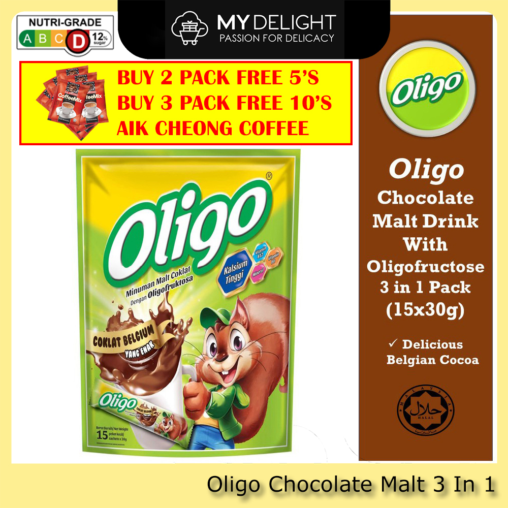 Oligo Chocolate Malt Drink Hi-Calcium With Oligofructose (30gx15's ...