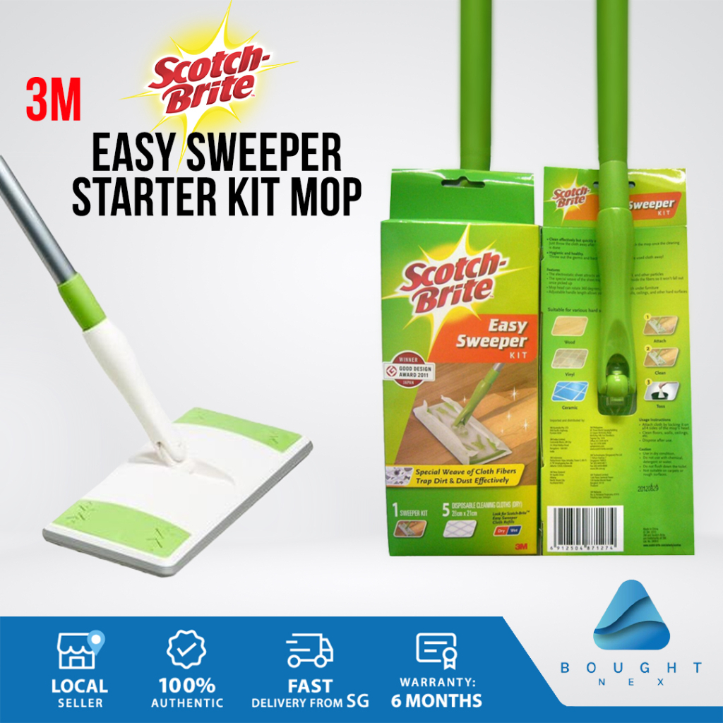 3M Scotch Brite Easy Sweeper Starter Kit Refill 90 Sheet Dry / 20 Sheet ...