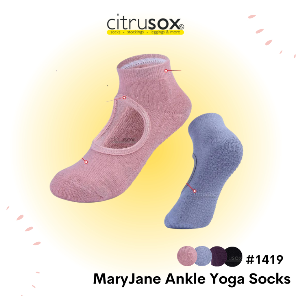 CITRUSOX Anti-Skid Nonslip Yoga Pilates Ankle MaryJane Sports Grip ...