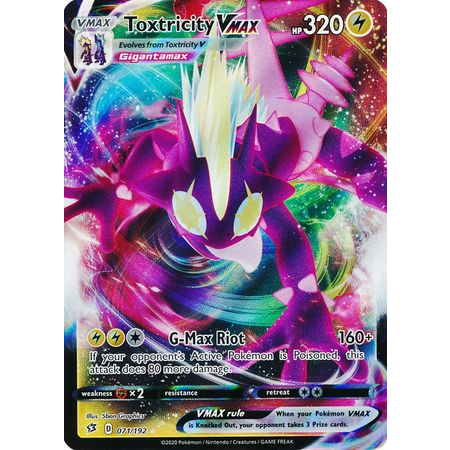 Pokemon TCG Card Toxtricity VMax SS Rebel Clash 071/192 Ultra Rare Full ...