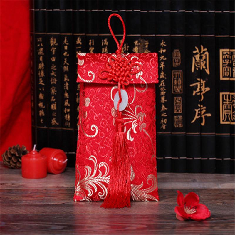 [SG SELLER] Silk Embroidery Design Red Packet/ Silk Red Poach/ CNY ...