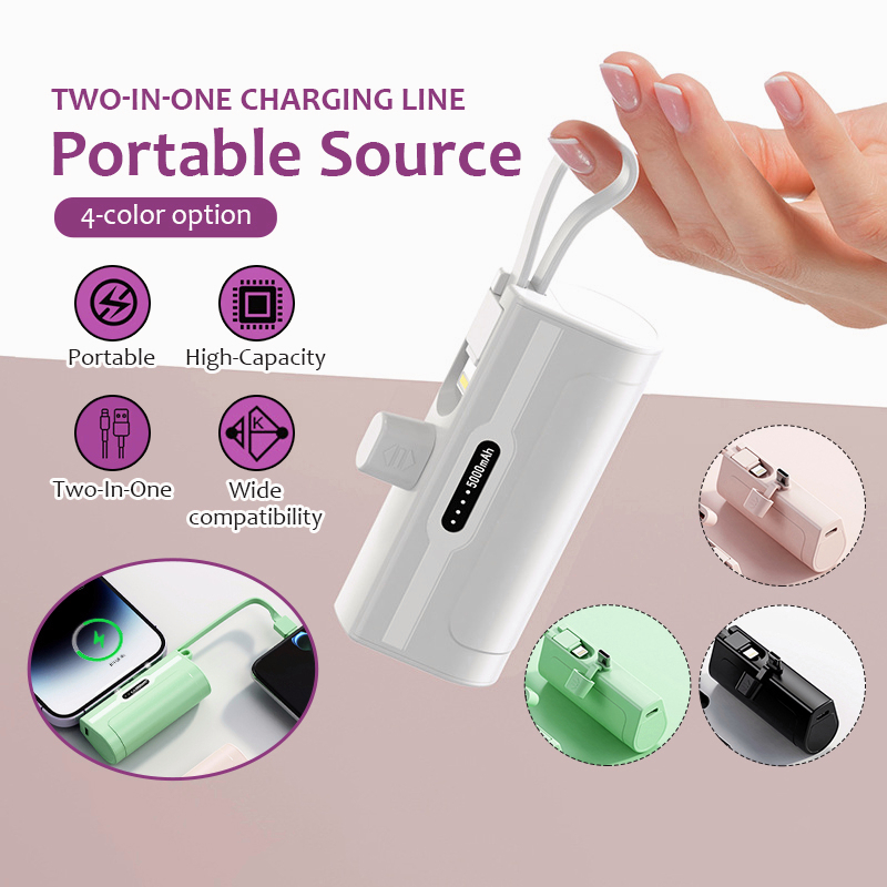 [Sg seller] Powerbank Mini Powerbanks Mini Fast Charging 5000mAh 2 in 1 ...