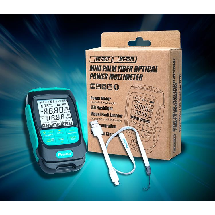 Pro'sKit MT-7618 Mini Palm 3 in 1 fiber Optical Power Meter c/w 5MTY ...