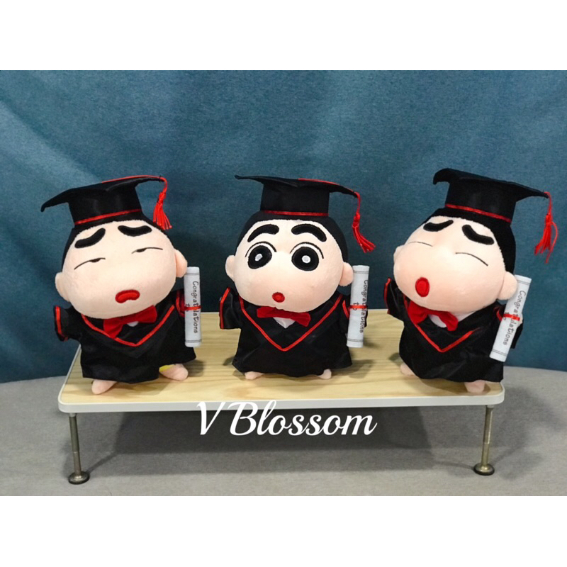 [SG Seller] 20cm Graduation Bear Crayon Shin Chan Shiro Soft Toys ...