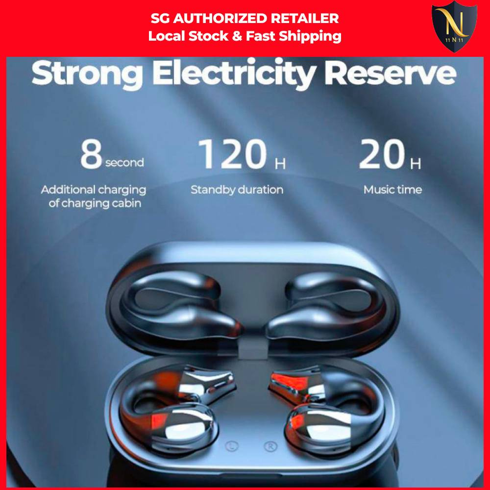 ☆NEW☆ LOCAL STOCK☆ TWS S03 Wireless Bluetooth 5.2 Ear Clip Bone Conduction Earphones Earclip ...