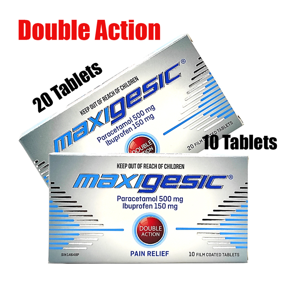 MAXIGESIC Double Action Pain & Fever Relief Film Coat Tablets Exp 10/ ...