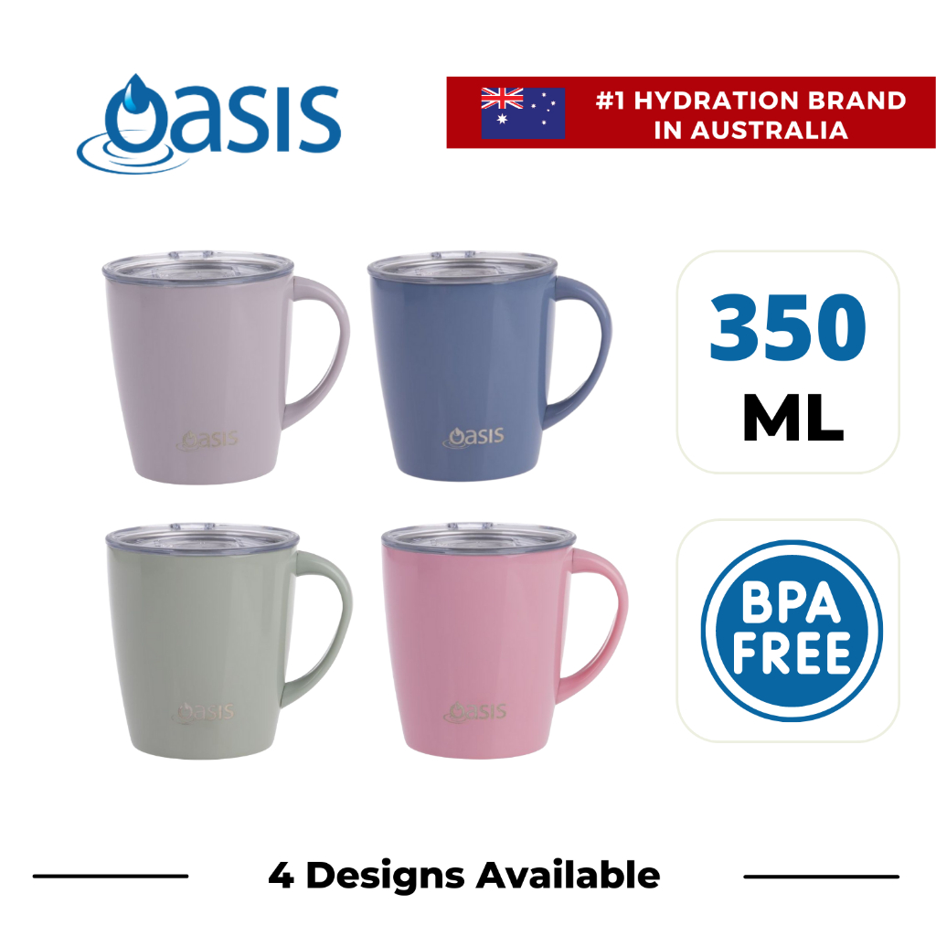 Oasis Stainless Steel Insulated Metro Mug with Handle And Lid 350ML ...