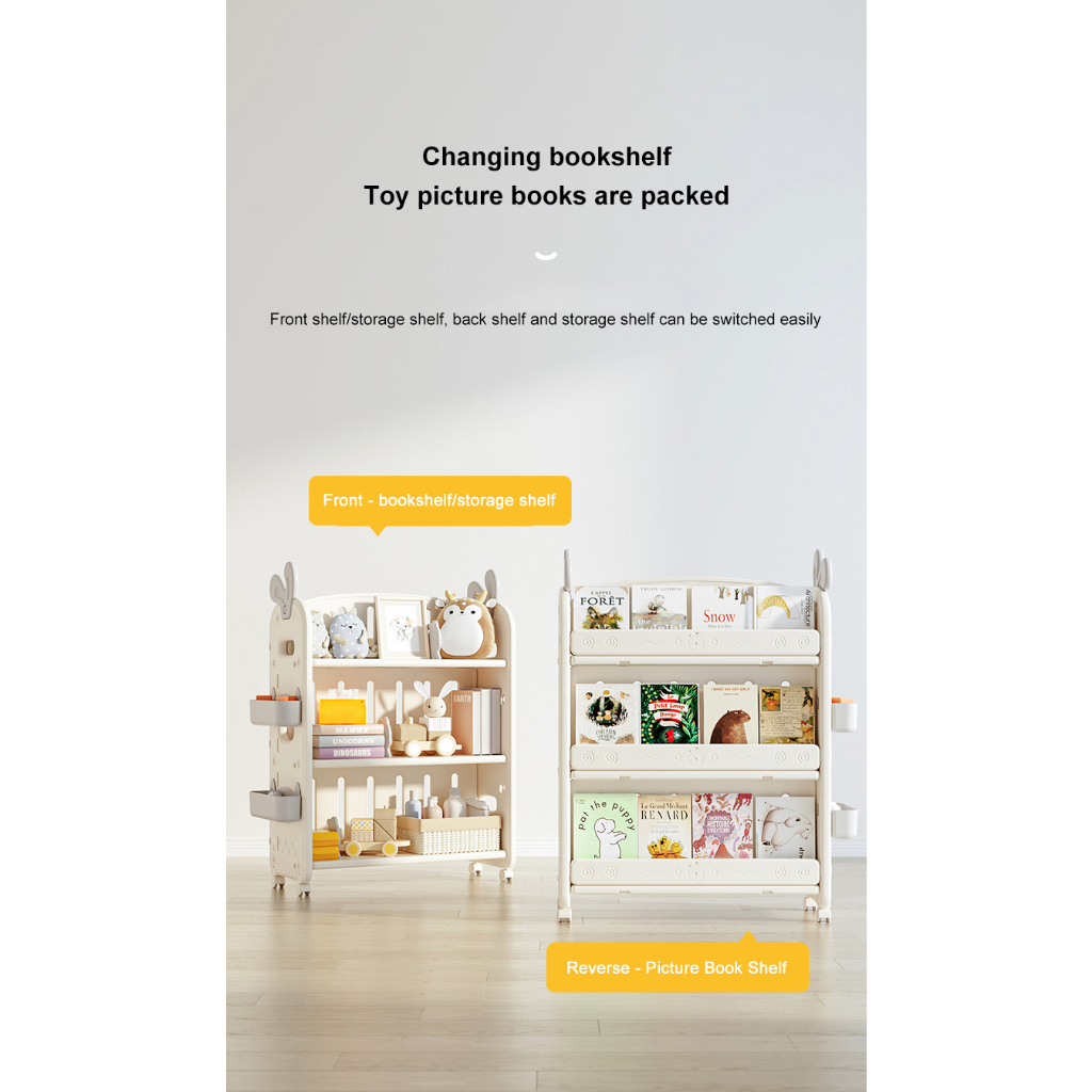 SG STOCK - 2 WAYS Cute Bunny Space Saver Cabinet Storage Box Bookshelf ...